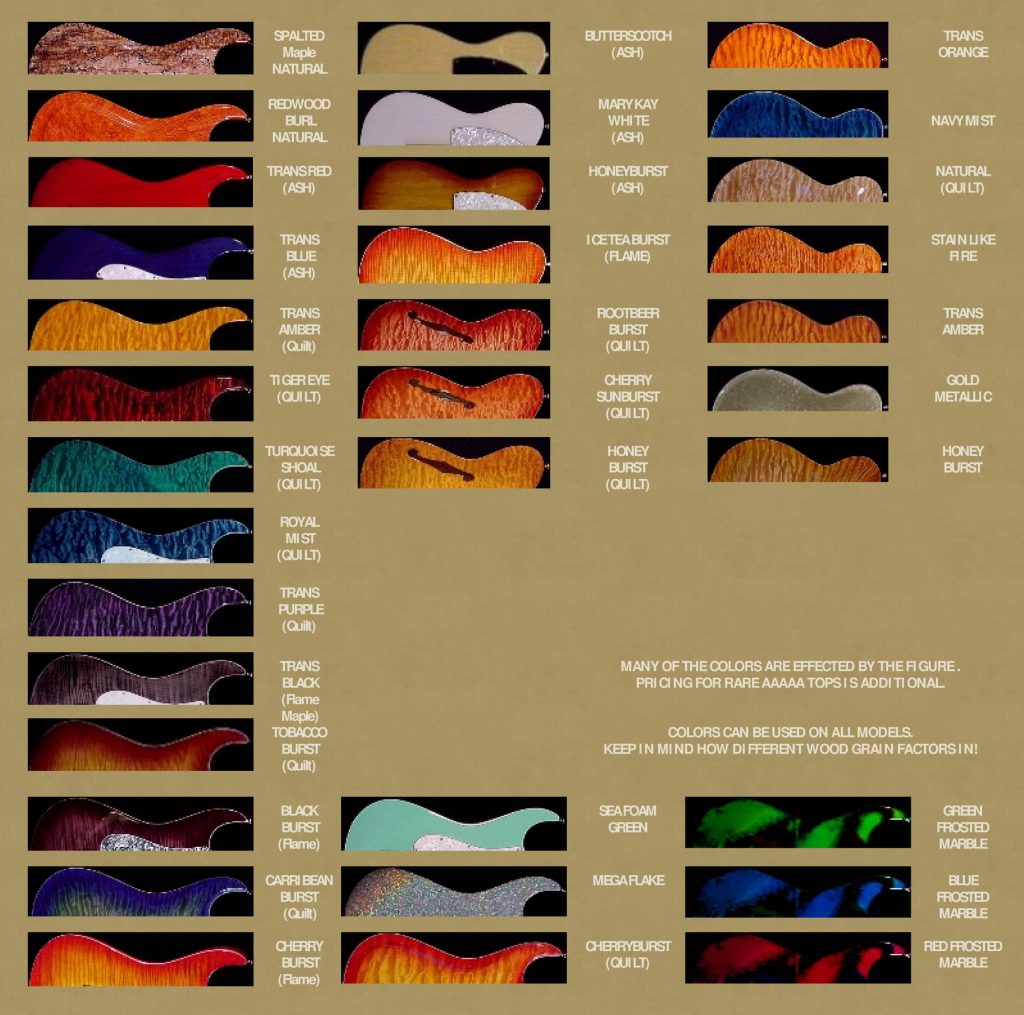 zioncolorchart | Zion Guitar Technology